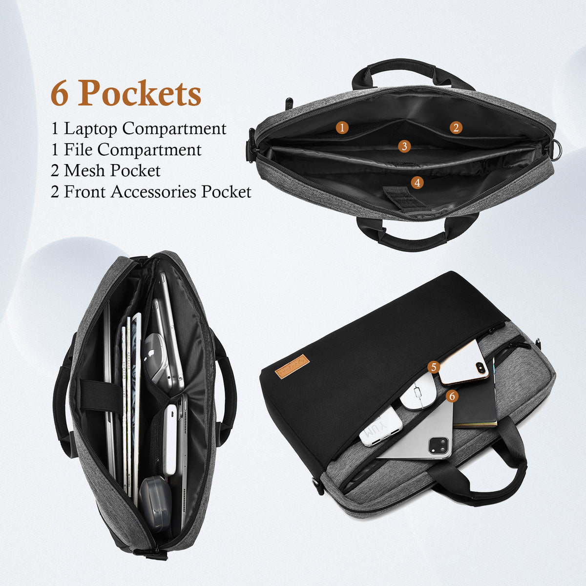 Bagasin 15 15.6 16 inch Laptop Computer PC Shoulder Bag Carrying Case,